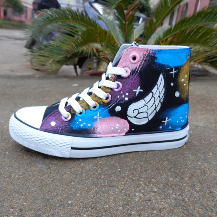 Luminous Galaxy Sneakers, High Top Galaxy Shoes-wings Shoes on Luulla