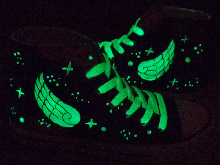 Luminous Galaxy Sneakers, High Top Galaxy Shoes-wings Shoes on Luulla